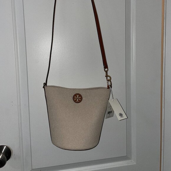 Tory Burch | Bags | Tory Burch Blake Canvas Small Tote Brown | Poshmark
